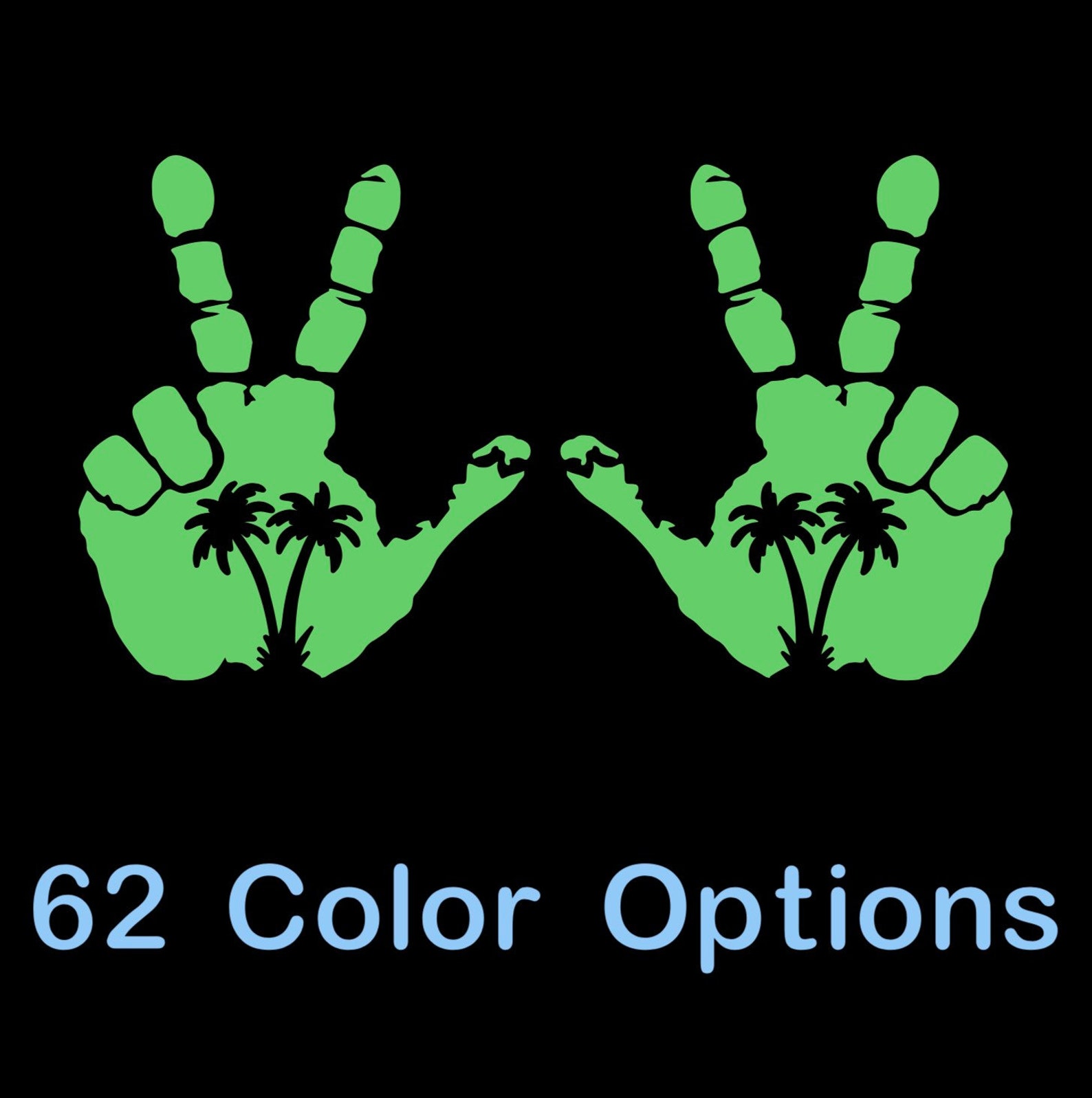 Set of 2 Hand Wave Double Palm Tree Peace Wave Decals for Jeep - Etsy