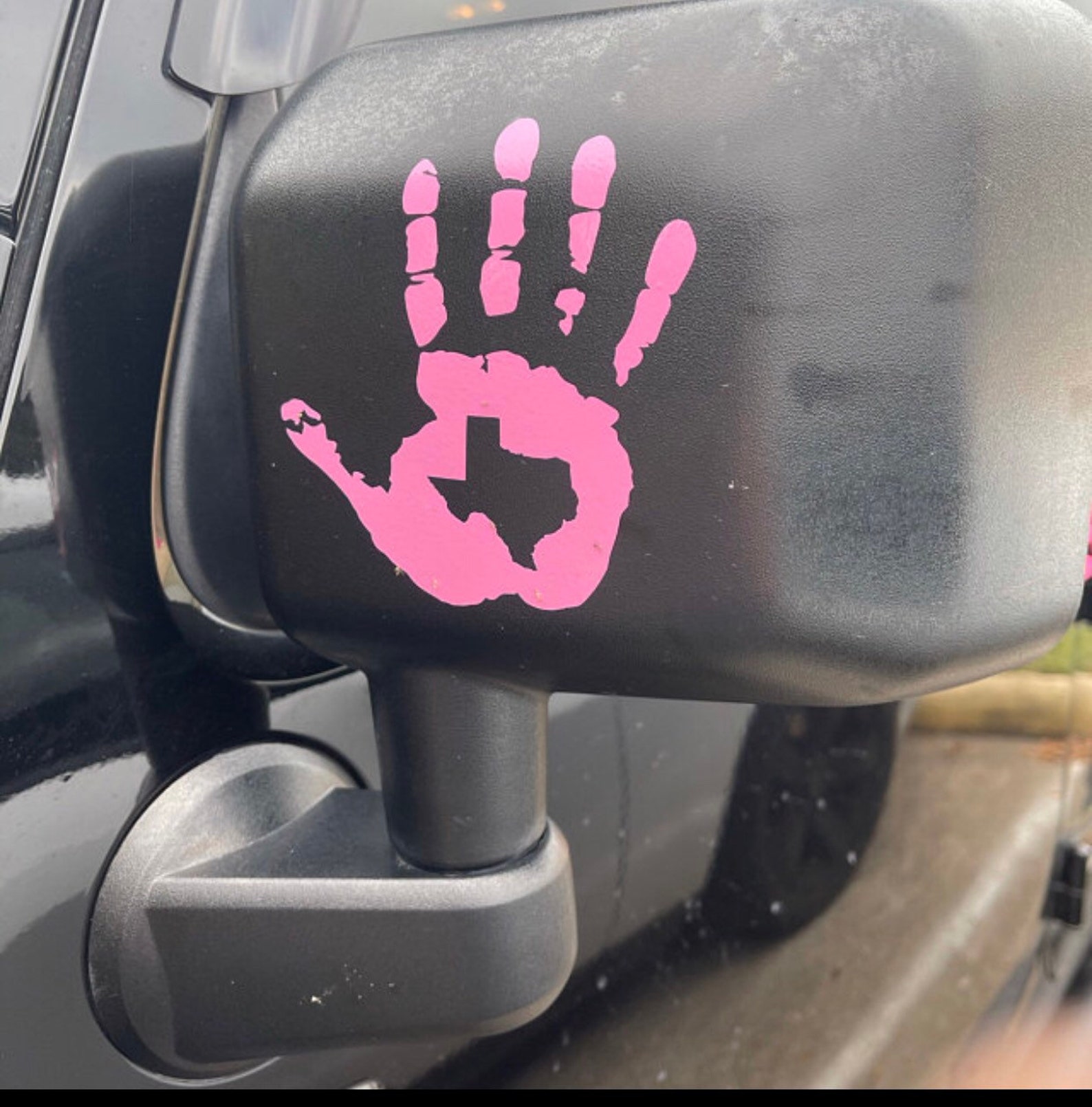 Set of 2 Hand Wave Decals W/ State Cut Out for Side Mirrors - Etsy