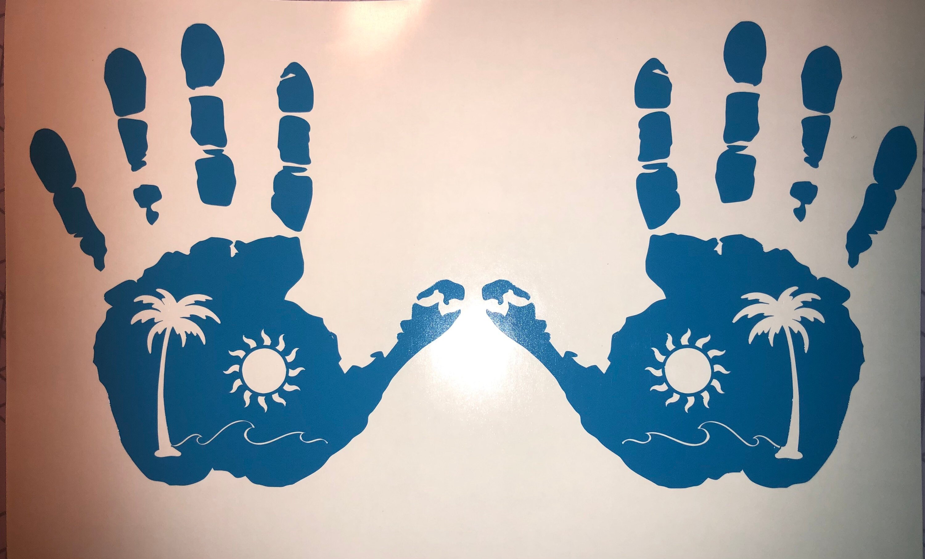 Palm tree sun wave combo decal set of 2 Wave decal mirror | Etsy