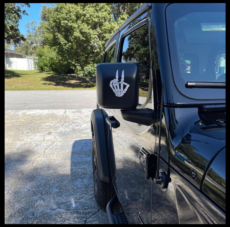Skeleton Hand Wave Peace- Wave Decal - Set of 2- Hand Wave Mirror Decal ...