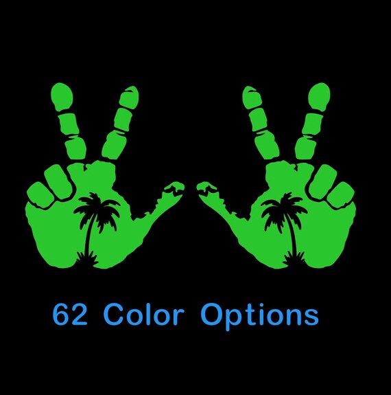 Hand Wave Palm Tree Peace Wave Decal Set of 2 Hand Wave | Etsy