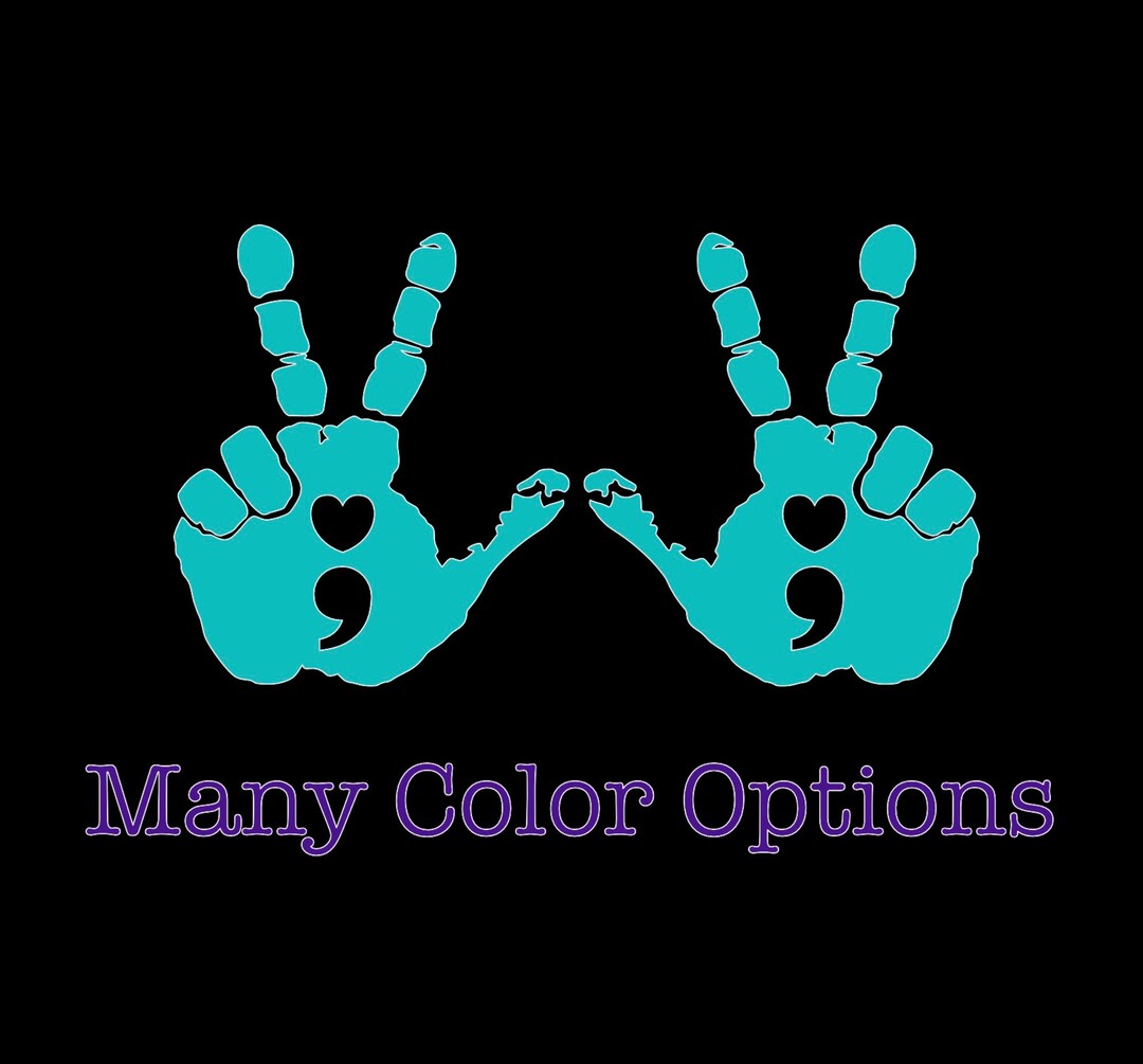 Set of 2 Heart Semicolon Peace Hand Wave Decals for Jeep Side Mirrors ...