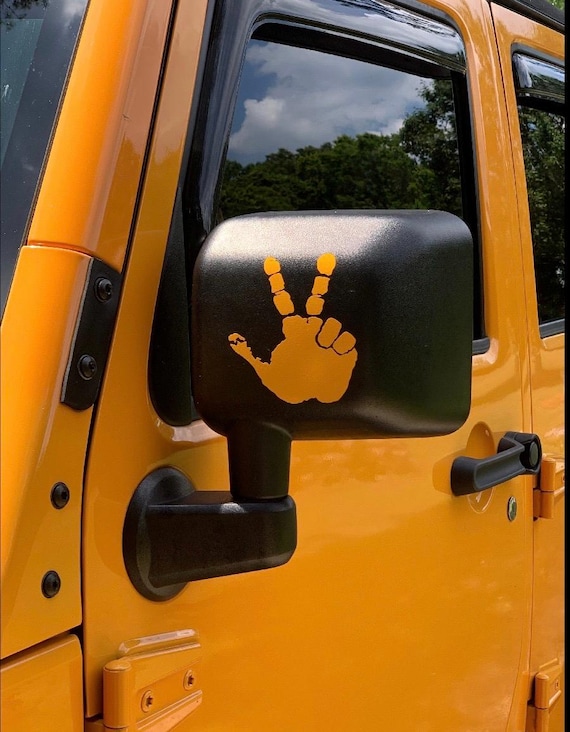 Set of 2 Hand Wave Peace Wave Decal for Jeep Side Mirrors Wave Decal Hand Wave Mirror Decal Etsy