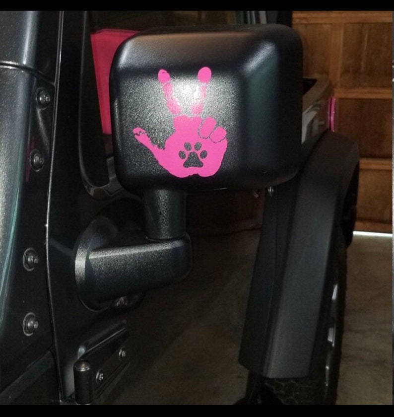 Set of 2 Paw Print Peace Hand Wave Decals for Jeep Side - Etsy