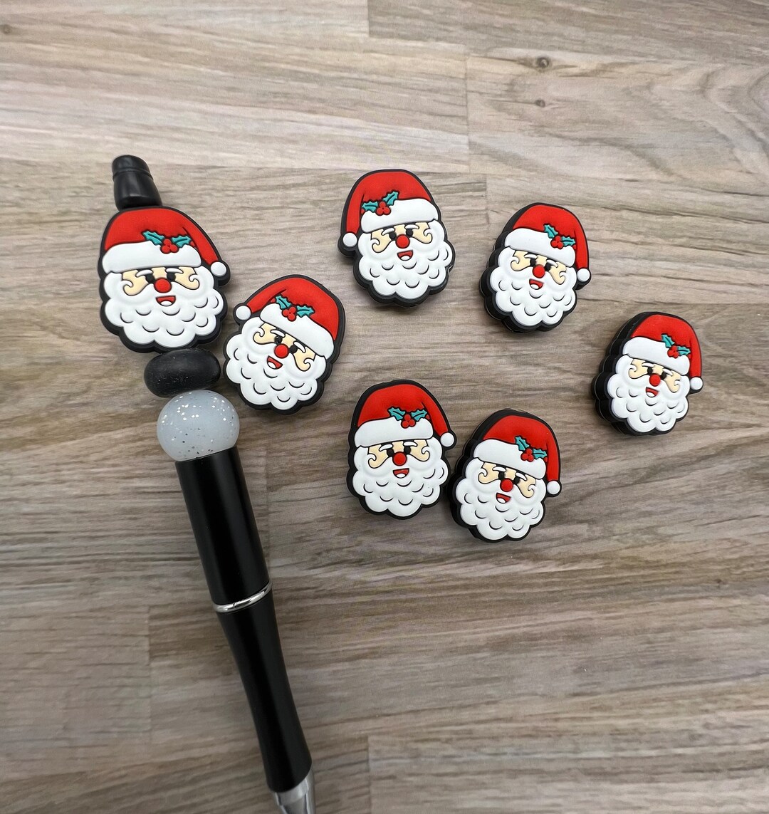Santa Head Focal Beads Christmas Focal Bead Pen Beads Keychain Beads ...