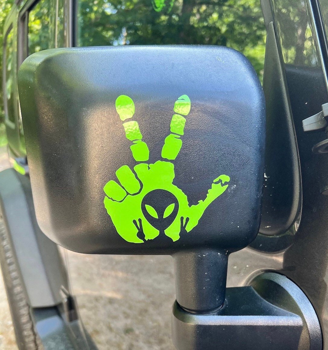 Alien Hand Wave Peace for Jeep Side Mirrors- Wave Decal - Set of 2 ...