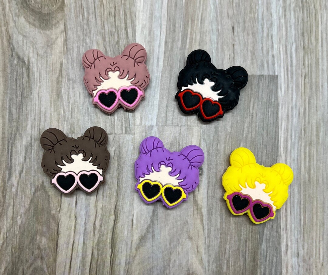 Messy Hair Silicone Focal Beads - Girl With Sunglasses Focal Bead - Pen ...