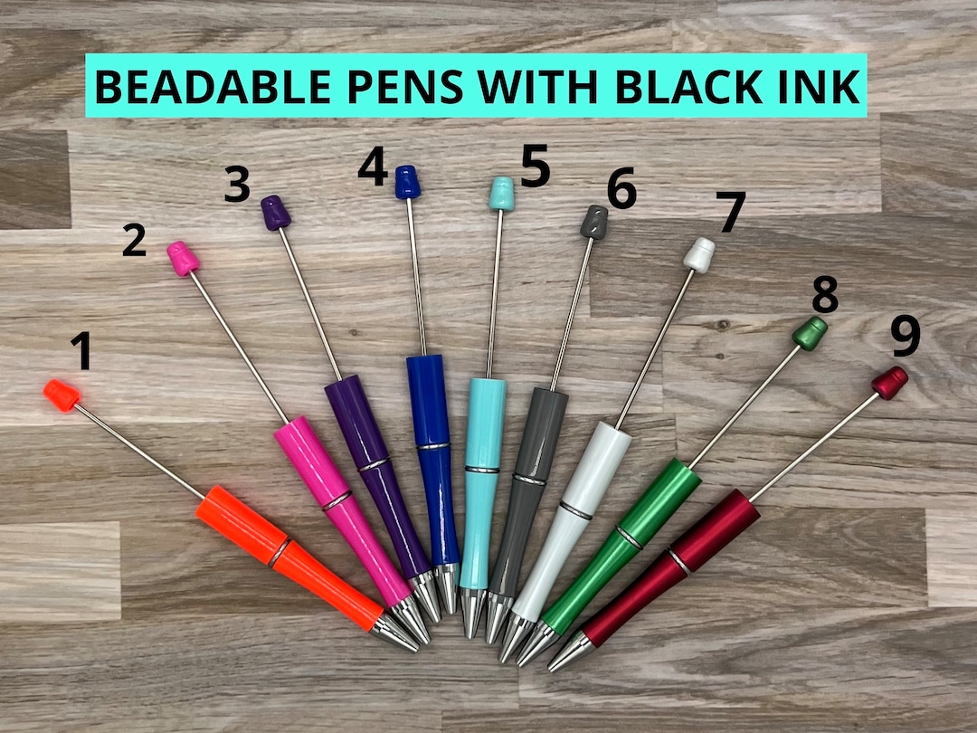 Beadable Pens With Black Ink | DIY Craft | Beadable Blank - Etsy