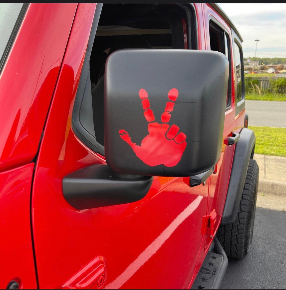 Set of 2 Hand Wave Peace Wave Decal for Jeep Side Mirrors- Wave Decal ...