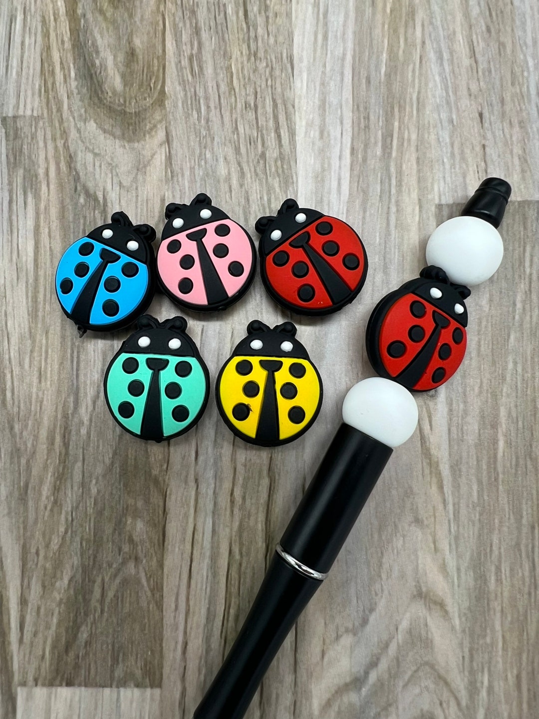 Ladybug Silicone Focal Beads Bug Focal Bead Pen Beads Keychain Beads ...