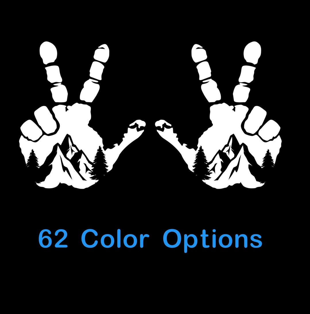 Set of 2 Hand Wave Peace Mountains Wave Decal for Jeep Side - Etsy