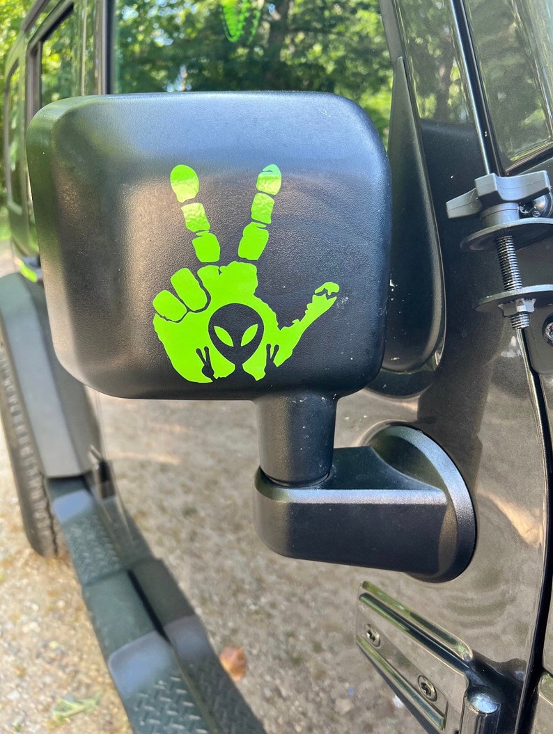 Alien Hand Wave Peace for Jeep Side Mirrors Wave Decal Set - Etsy