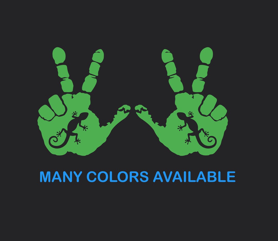 Gecko Wave Peace- Set of 2 - Wave Decal - Hand Wave Mirror Decal - Etsy