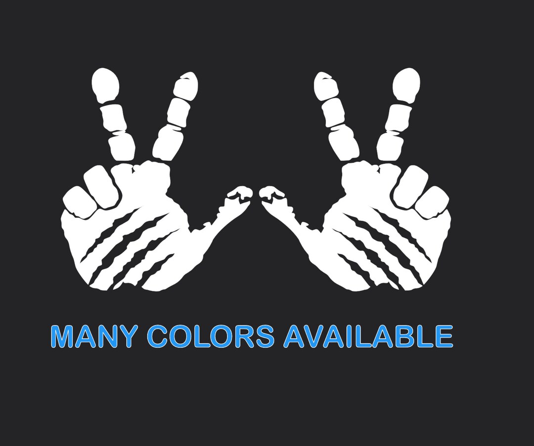 Scratch Hand Wave Peace- Wave Decal - Set of 2- Hand Wave Mirror Decal ...