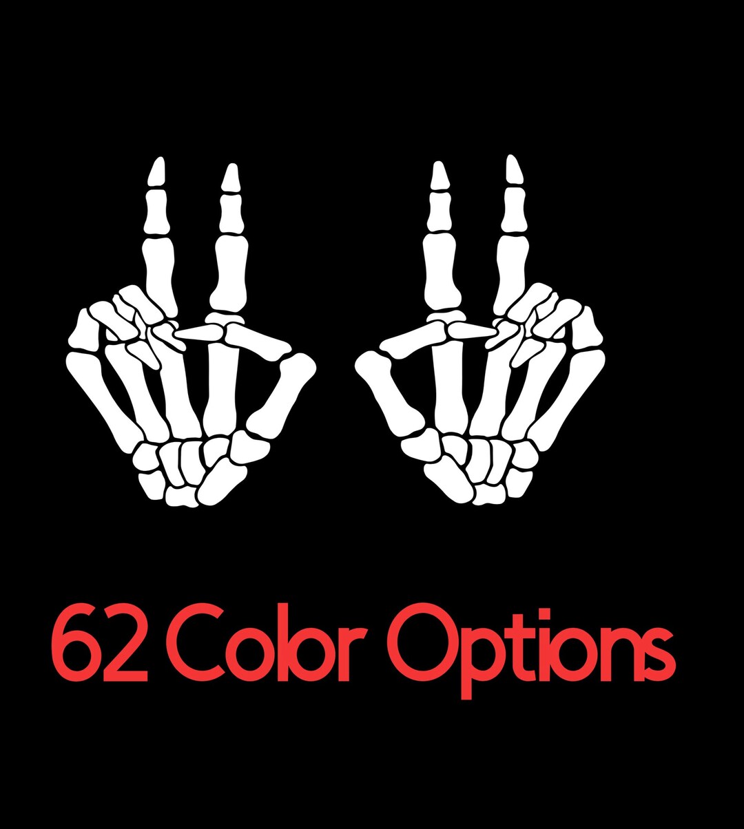 Skeleton Hand Wave Peace- Wave Decal - Set of 2- Hand Wave Mirror Decal ...