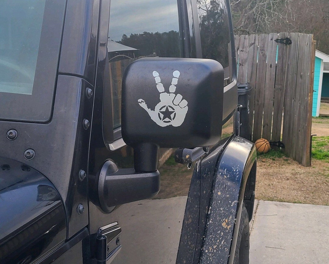 Hand Wave Star Circle Peace- Wave Decal - Hand Wave Mirror Decal - Etsy