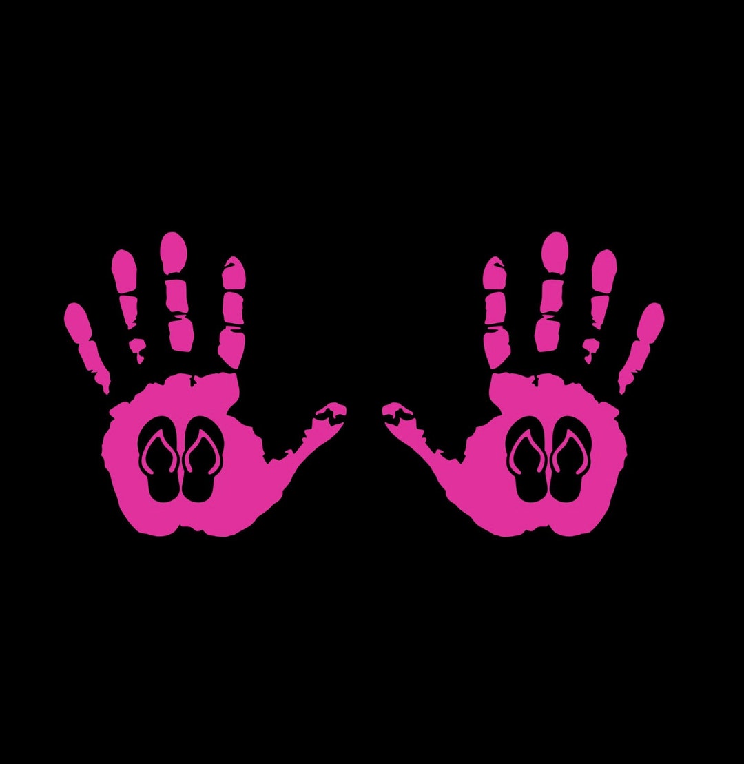 Hand Wave Flip Flop Decal Set of 2 - Wave Decal - Hand Wave Mirror ...