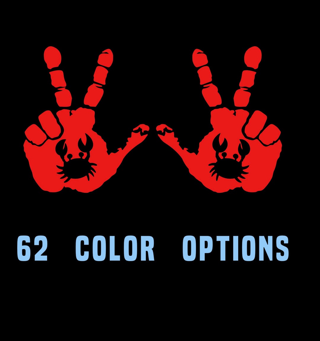 Crab Hand Wave Peace- Wave Decal - Set of 2 - Hand Wave Mirror Decal - Etsy