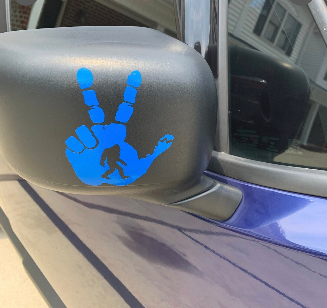 Set of 2 Hand Wave Bigfoot Decals - Peace - Hand Wave Decals - Hand ...