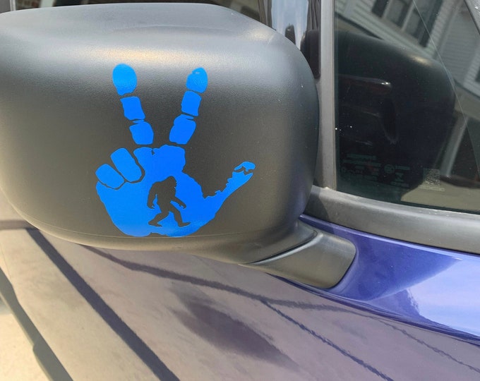 Set of 2 Hand Wave Bigfoot Decals Peace Hand Wave Decals Hand Wave - Etsy