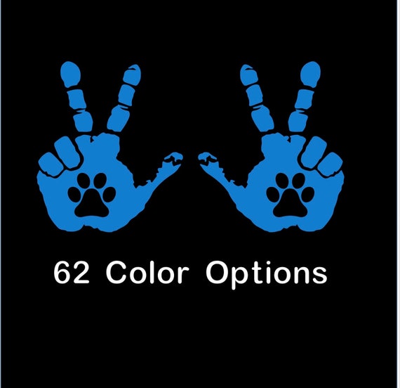 Set of 2 Paw Print Peace Hand Wave Decals for Jeep Side - Etsy
