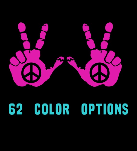 Peace Sign Hand Wave Peace Wave Decal Set of 2 Hand Wave | Etsy