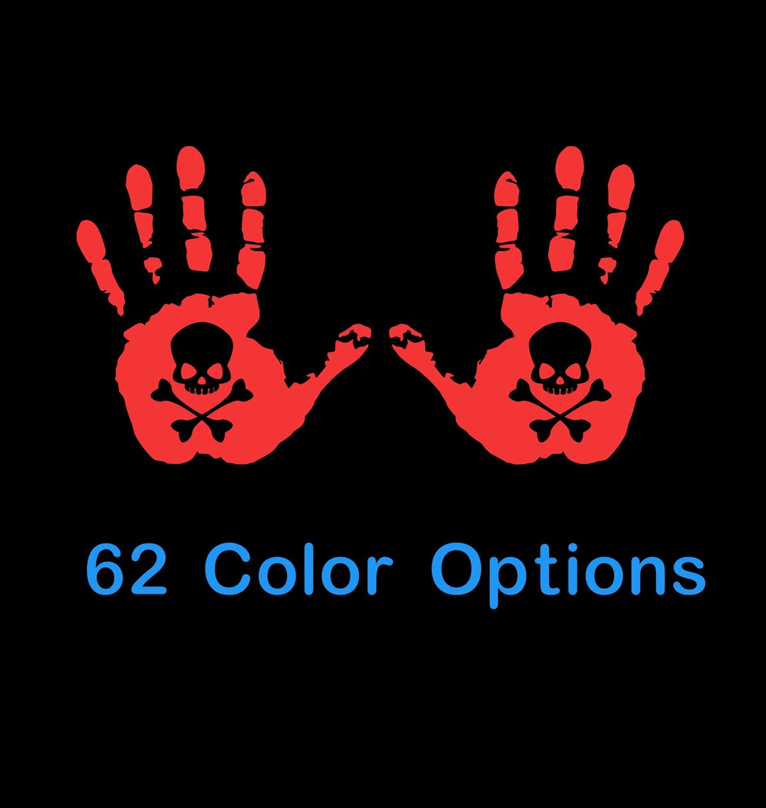 Set of 2 Skull Hand Wave Decals - Hand Wave Decals - Hand Wave - Etsy