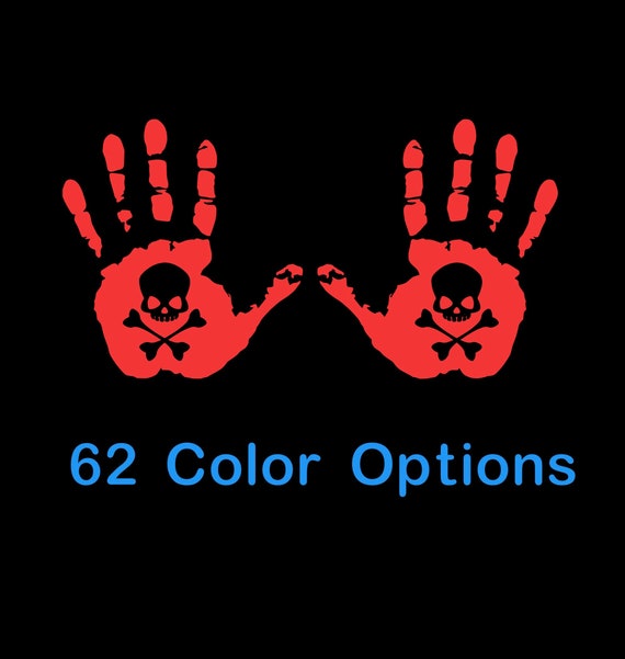 Set of 2 Skull Hand Wave Decals Hand Wave Decals Hand Wave | Etsy