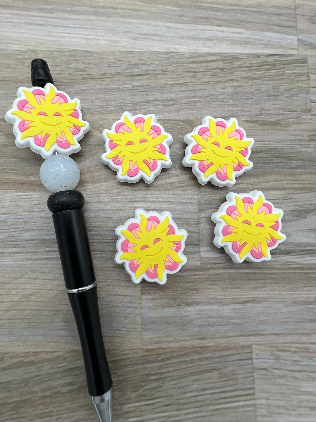 Smiling Sun Silicone Focal Beads | Sunshine Focal Bead | Beach Bead ...