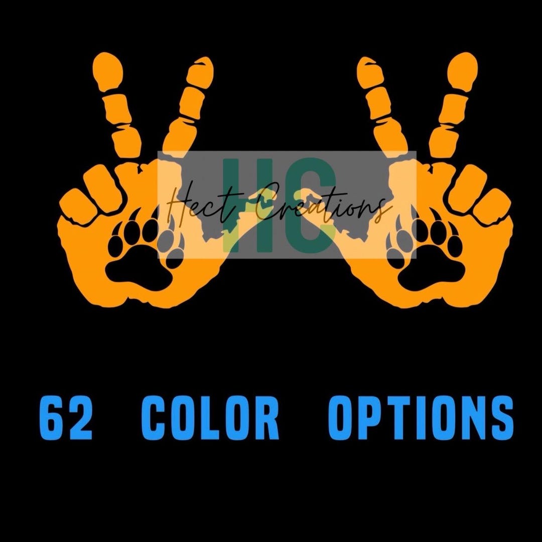 Bear Claw Hand Wave Peace- Set of 2 - Wave Decal - Hand Wave Mirror ...