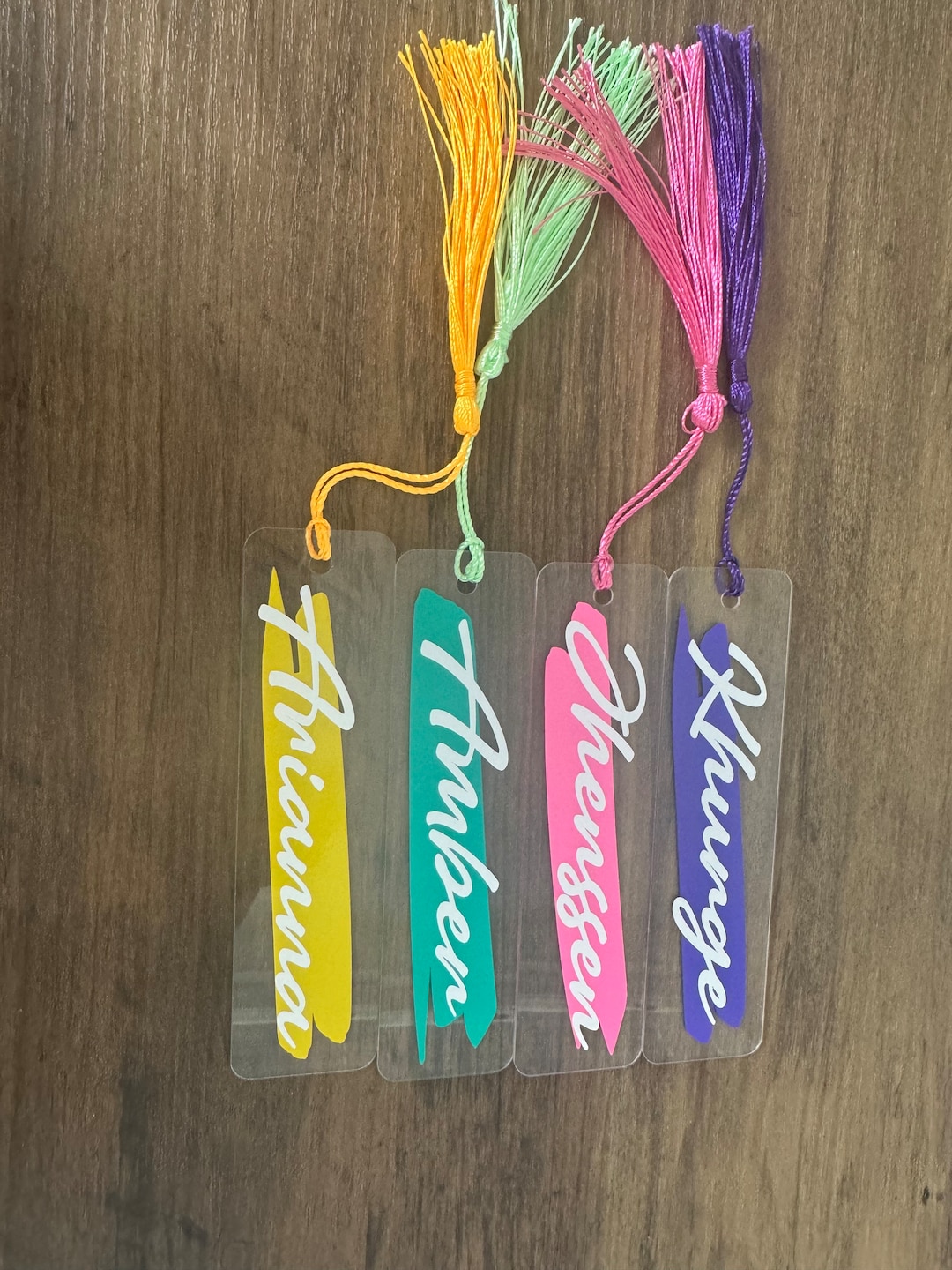 Personalised Acrylic Bookmark With Tassel: Custom Name Bookmark - Etsy