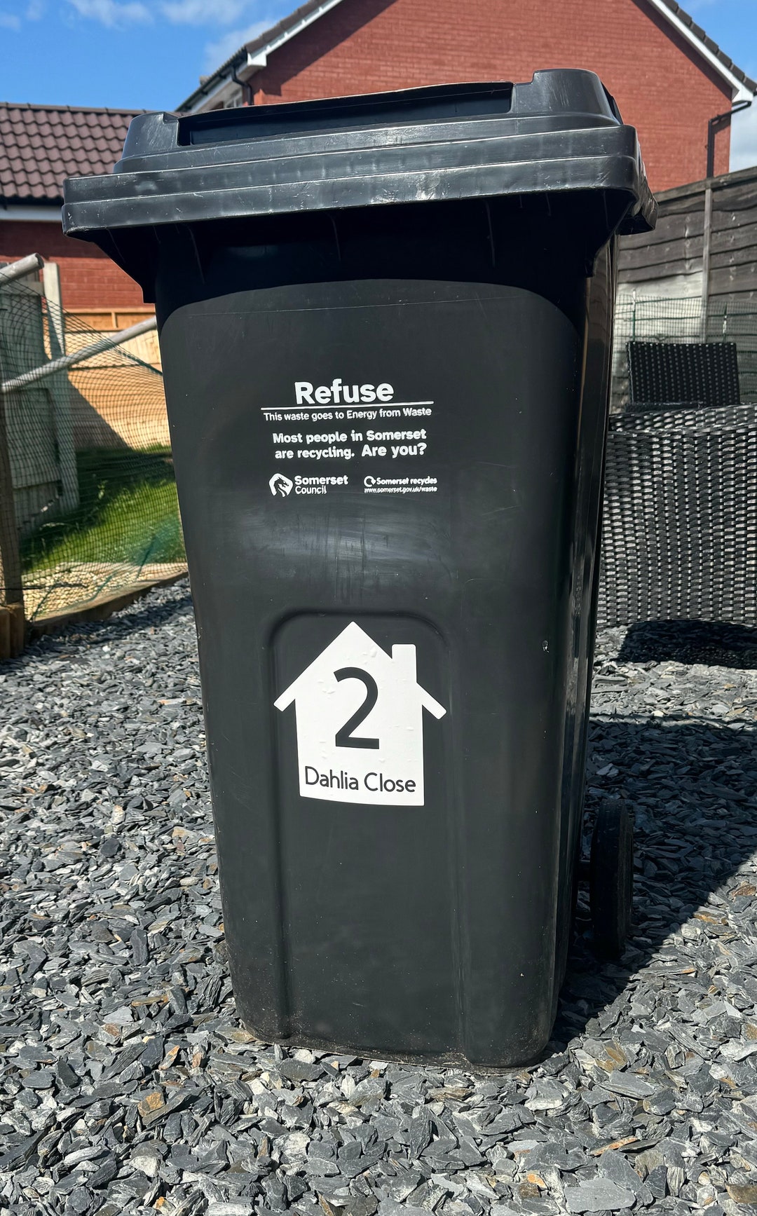 House Bin Decal Label | Personalised Bin Stickers | Wheelie Bin Labels ...