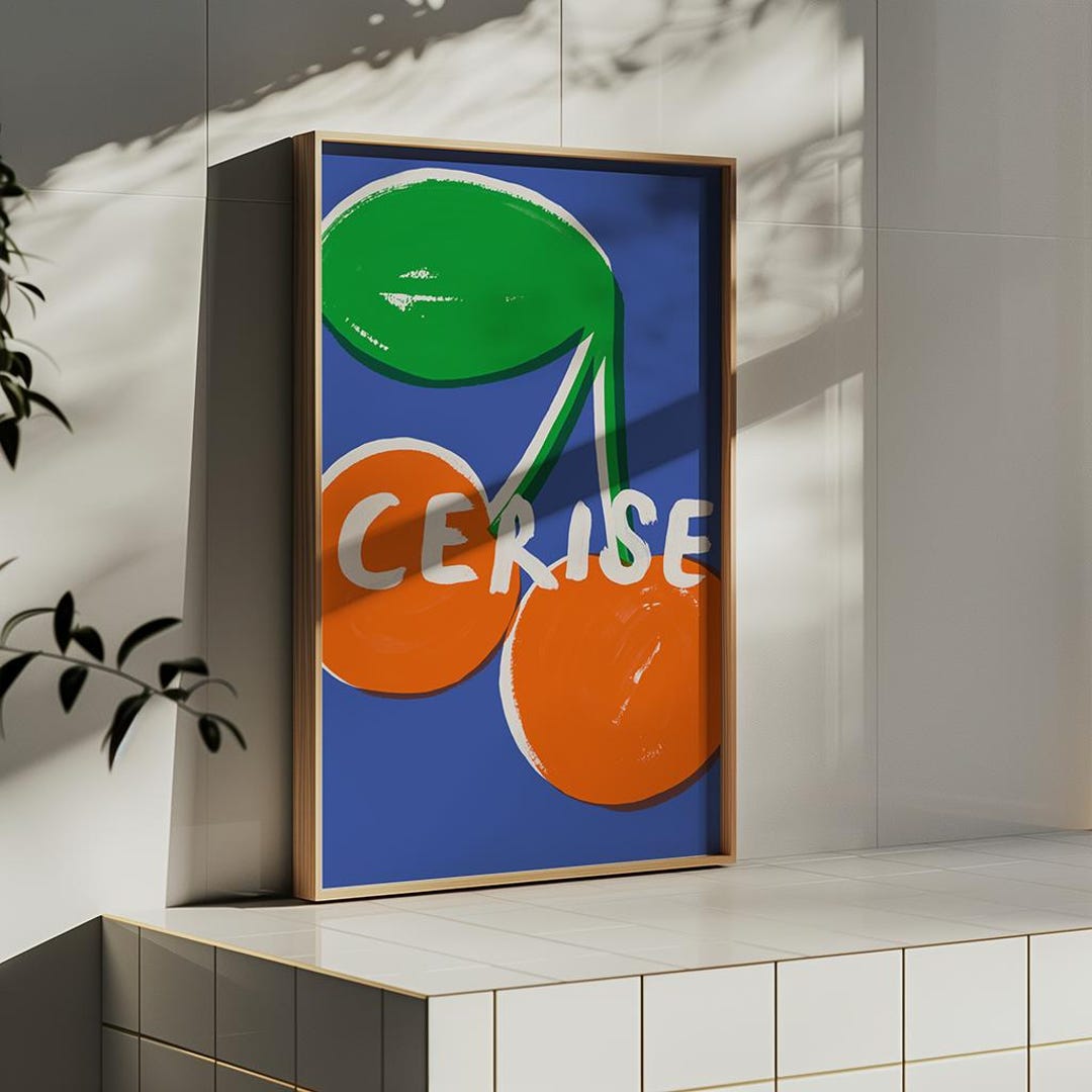 Cerise Cherry Kitchen Print, French Food Wall Art - Etsy