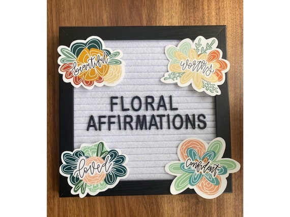 Floral Affirmation Stickers Complete Set | Etsy