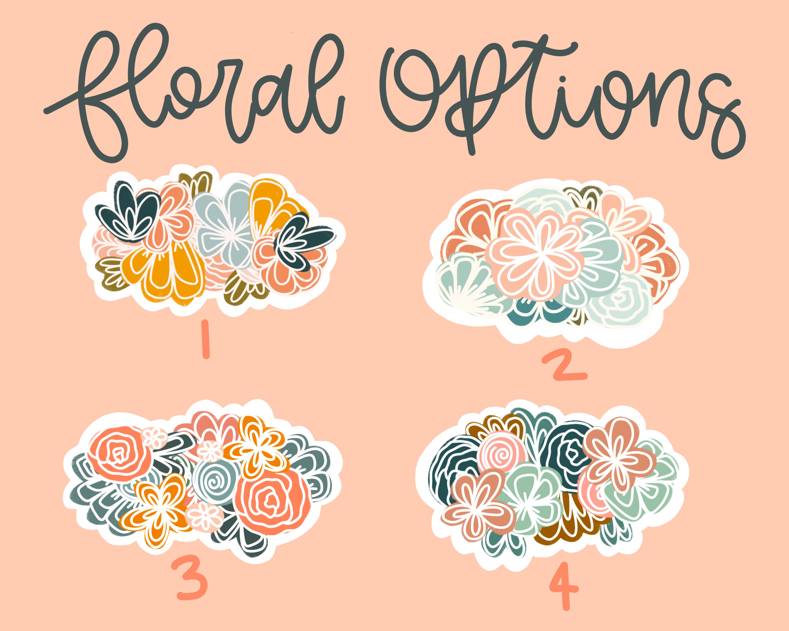 Custom Word of the Year Floral Stickers / Waterproof Glossy Sticker - Etsy