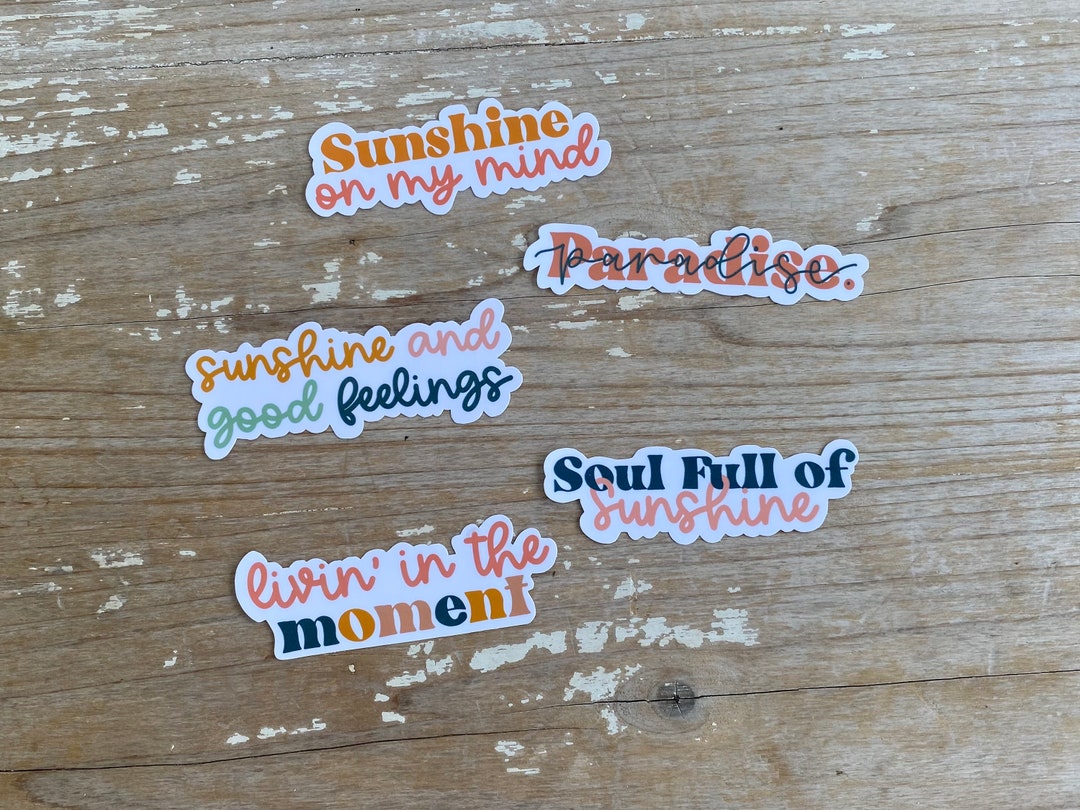Sunshine Sticker Collection - Weatherproof Summer Themed Stickers - Etsy