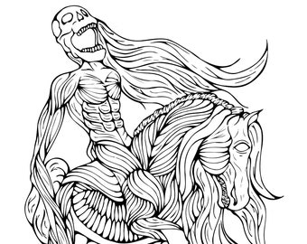 Paranoia Printable Horror Adult Coloring Page Lineart | Etsy
