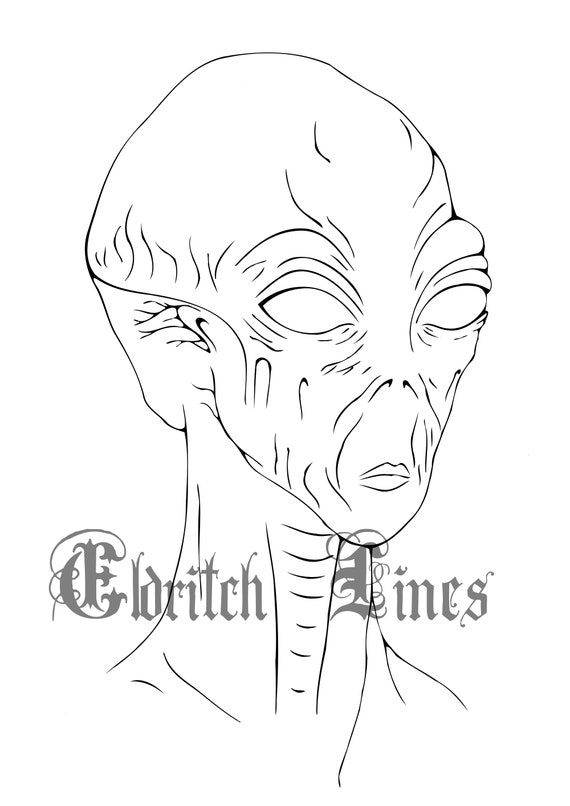 Alien Head Coloring Page