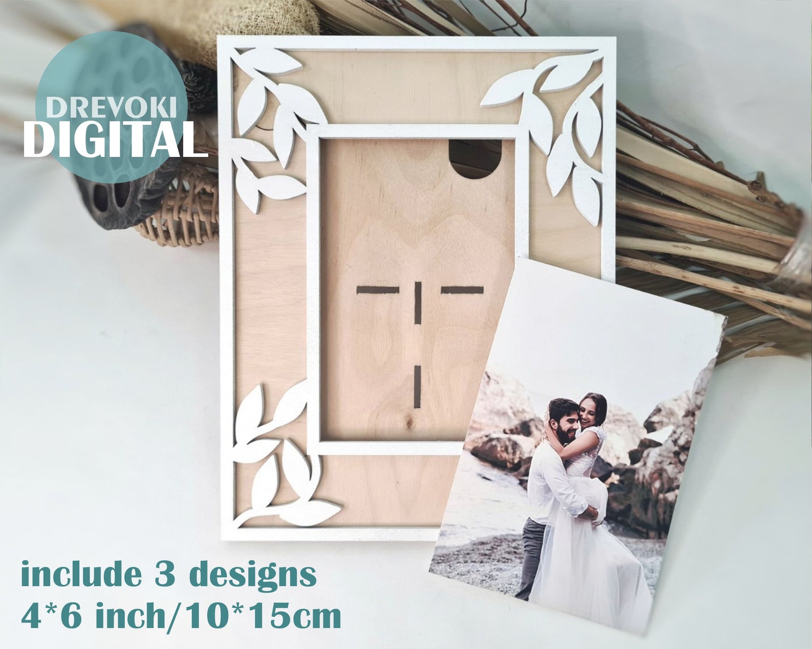 Photo frames SVG for Glowforge floral Laser cut photo Frame | Etsy