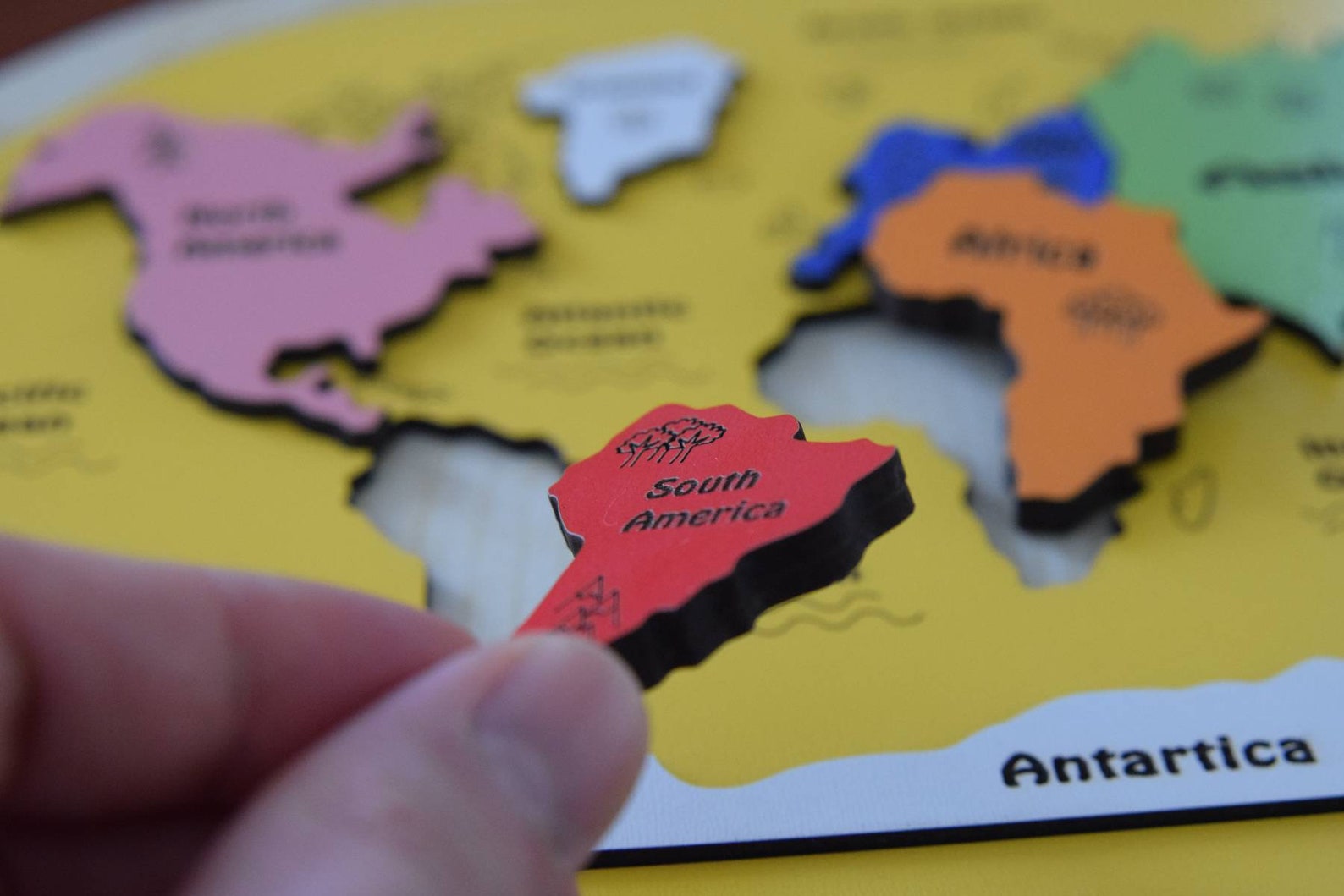 Wooden World Map Puzzle Continents and Oceans Personalized - Etsy