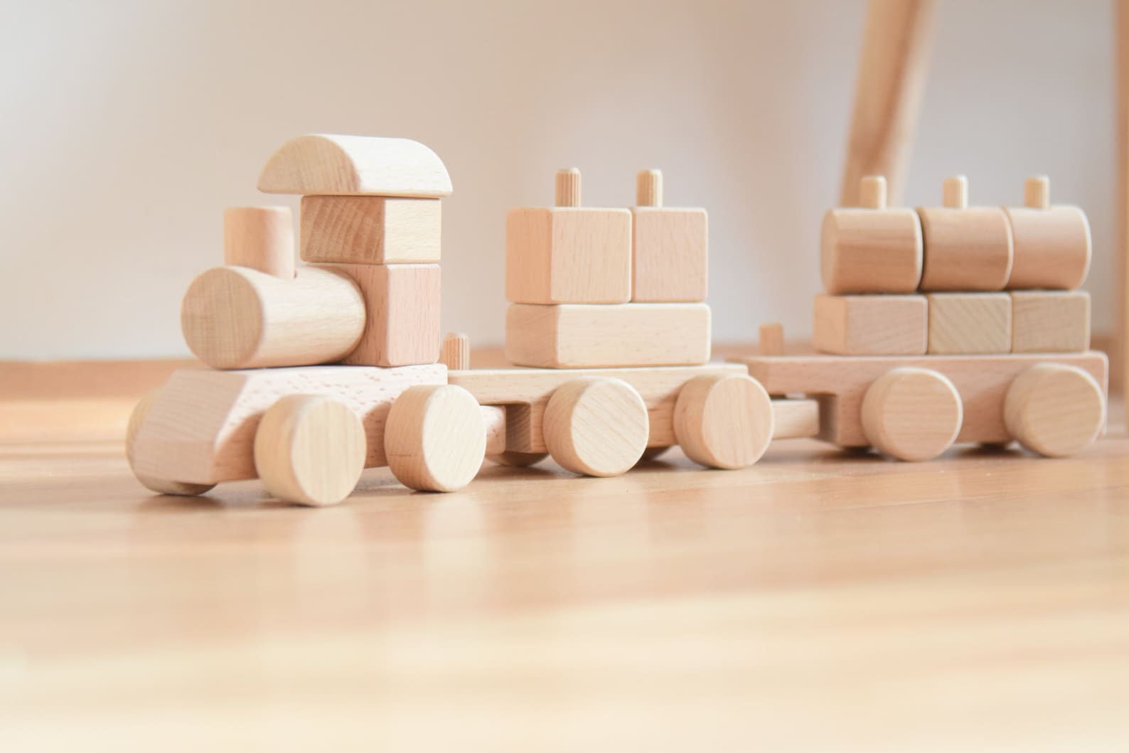 Wooden Train Blocks Wooden Toy Train Set With Trailer Wooden - Etsy