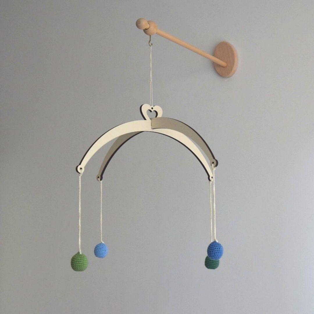 Baby Mobile Set, Adjustable Wall Mounted Baby Wooden Mobile Arm, Eco ...