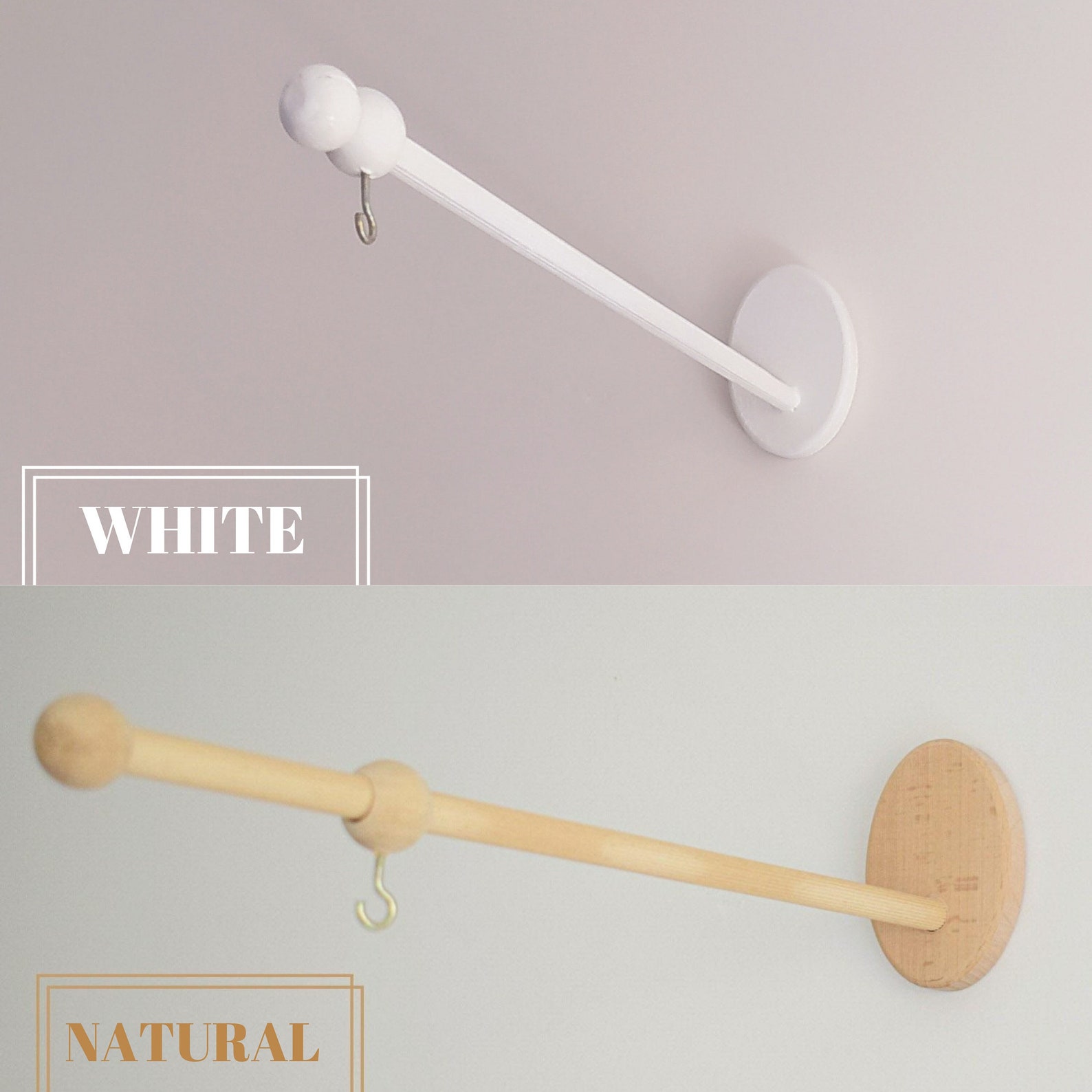 Adjustable Wall Mounted Wooden Mobile Crib Arm White Baby - Etsy
