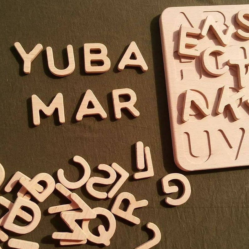Wooden Alphabet Learning Letters Toy Montessori Toys Kids - Etsy