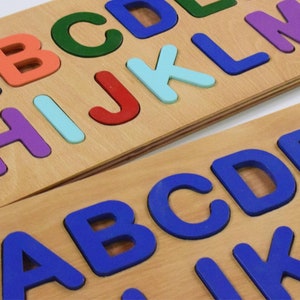 Wooden Alphabet Puzzle Letters, Learning Alphabet Toy, Colorful Letters ...