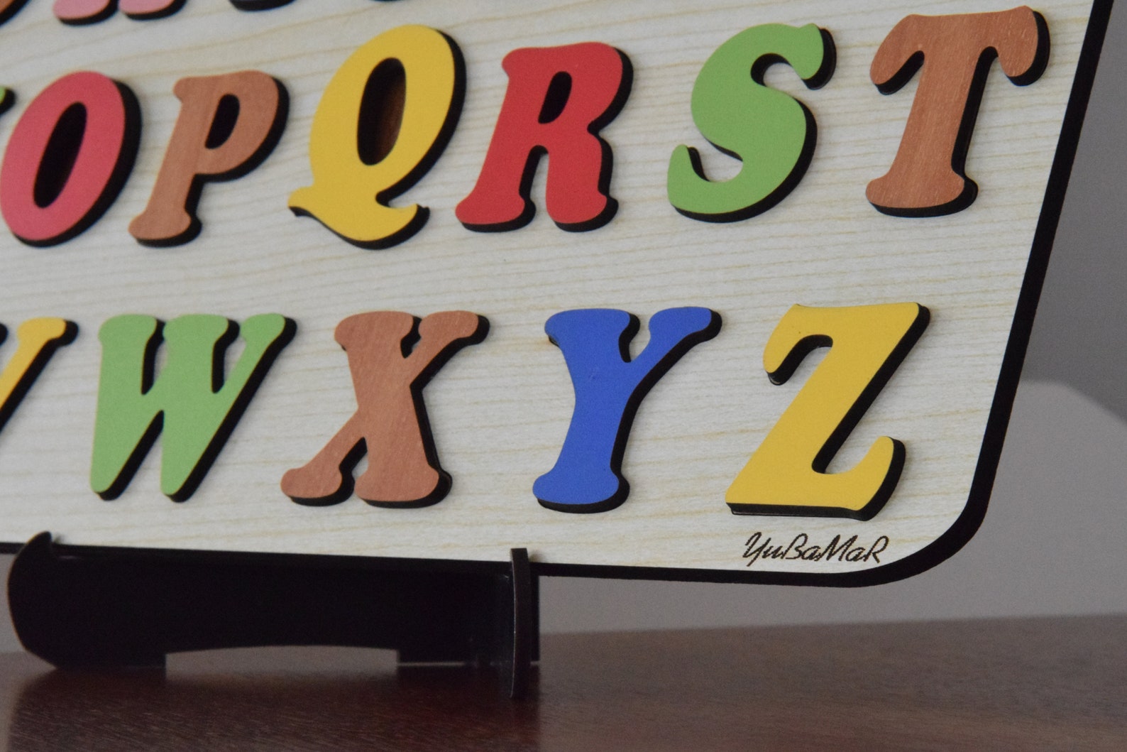 Wooden Alphabet Puzzle ABC Upper Case Letter Rainbow Wooden - Etsy