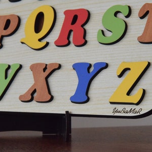 Wooden Alphabet Puzzle, ABC Upper Case Letter, Rainbow Wooden Alphabet ...