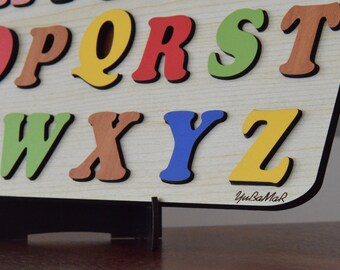 Wooden Alphabet Puzzle - Etsy UK