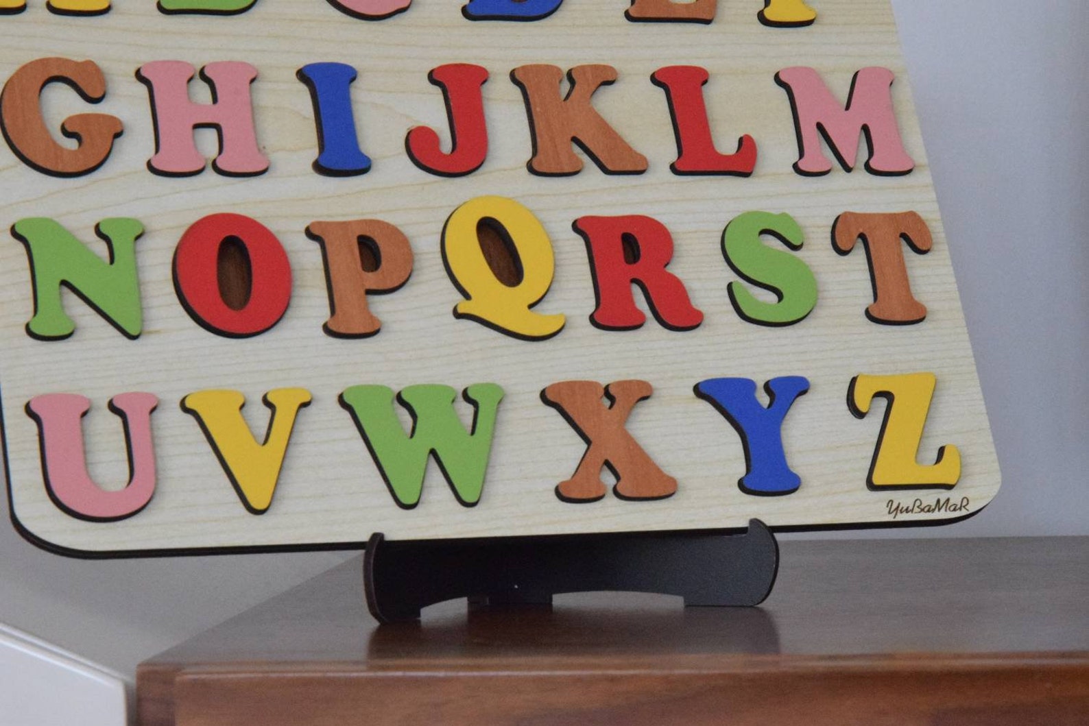 Wooden Alphabet Puzzle ABC Upper Case Letter Rainbow Wooden - Etsy