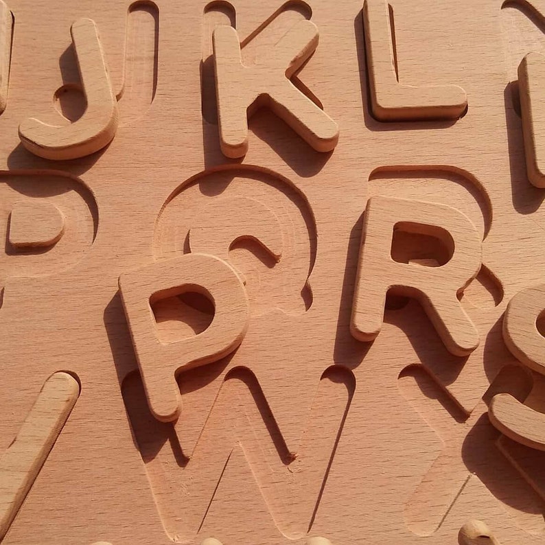Wooden Alphabet Learning Letters Toy Montessori Toys Kids - Etsy